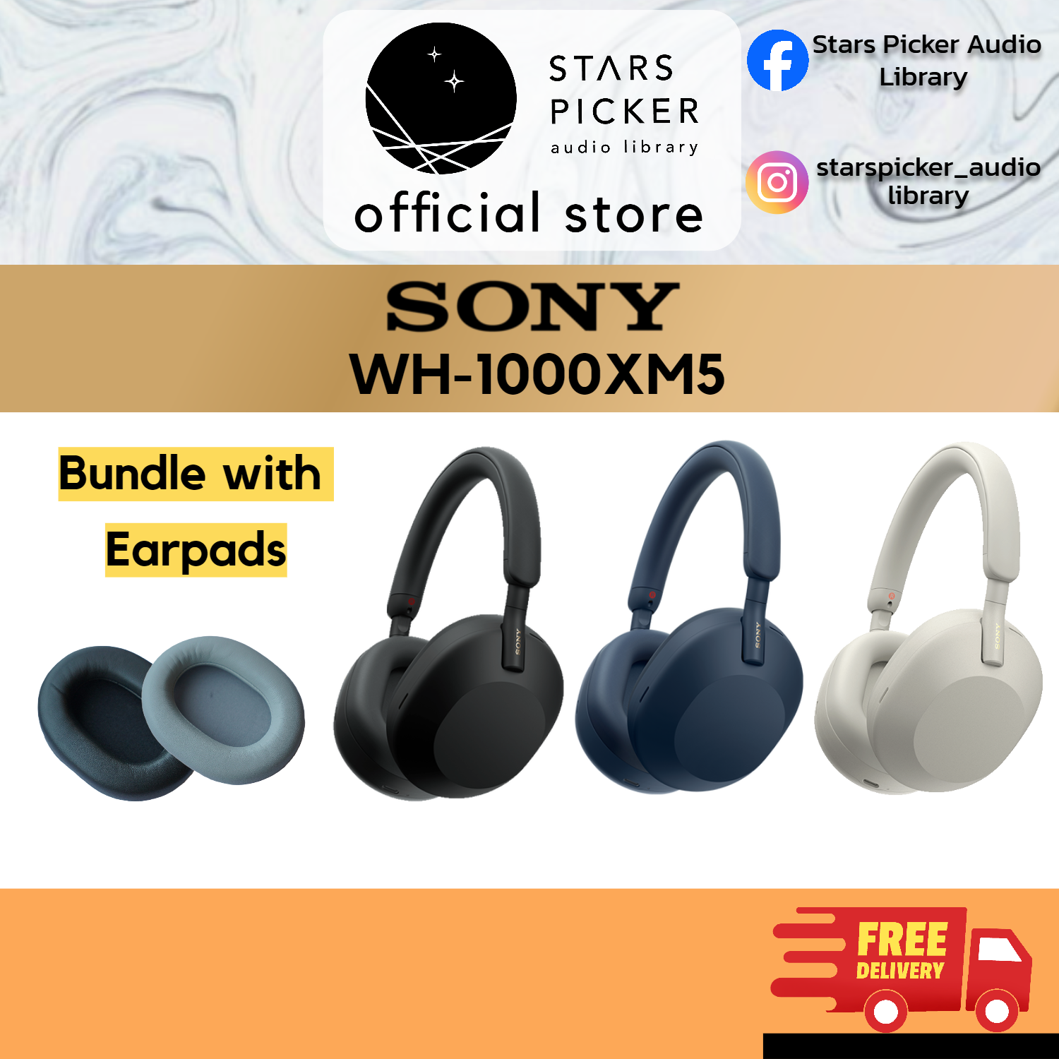 Sony WH-1000XM5 LDAC Bluetooth Wireless Noise Cancelling Headphone XM5