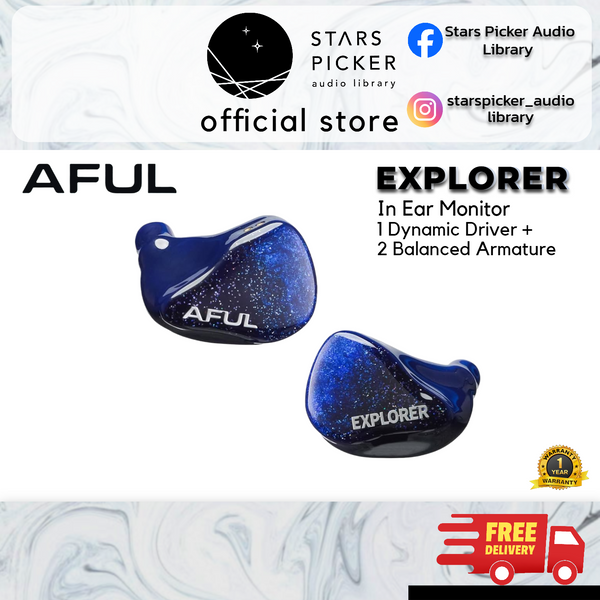 AFUL Explorer 1 Dynamic Driver + 2BA Hybrid In-Ear Monitors IEM Wired